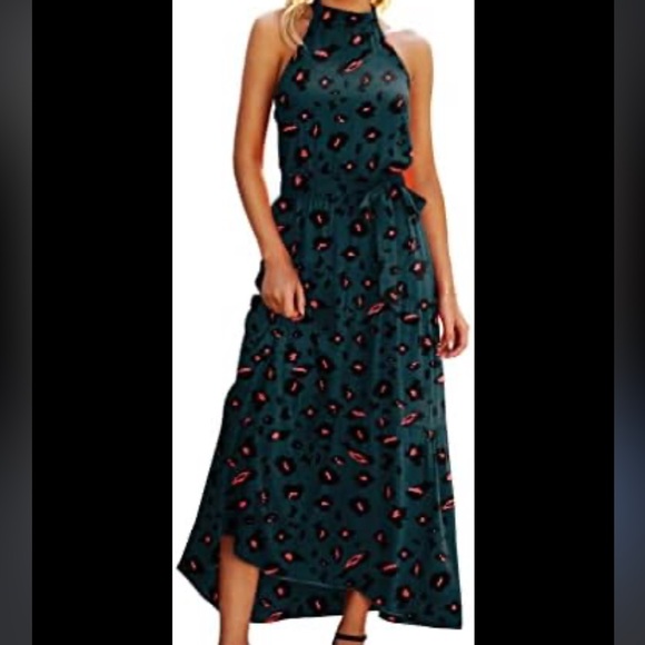 PrettyGarden | Dresses | Forest Leopard Halter Maxi Dress | Poshmark